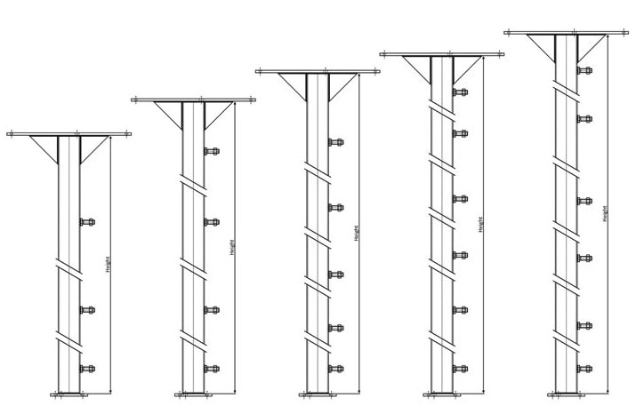 Vertical Posts, Baker Scaffold Accessories.